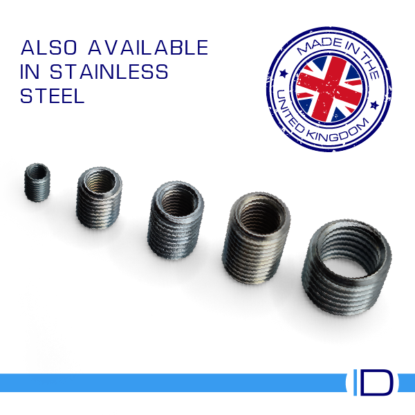 M12 to M8 Steel Thread Reducers | UK-Made Thread Inserts
